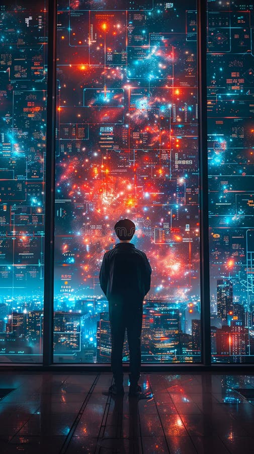 Abstract Tech Workspace with Digital Screens and Creatives Thinking ...