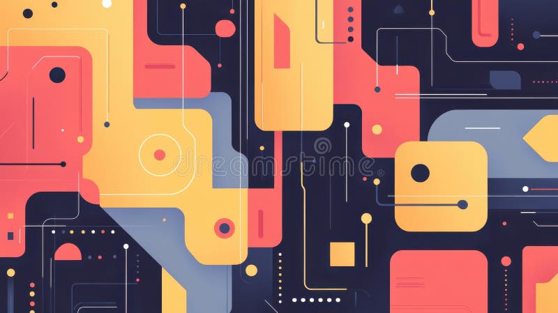 Abstract Techinspired Vector Background Featuring Diverse Elements ...