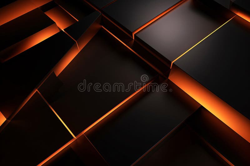Abstract Technical Background. Black and Orange Cyber Network and Data ...