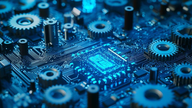 In an Abstract Technical Background, Cogs and Gear Wheel Mechanisms ...