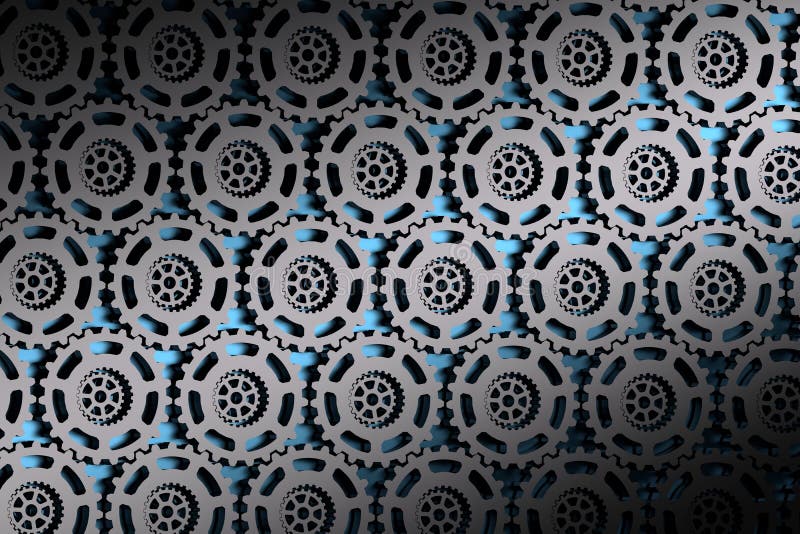 Abstract Technical Background with Repeating Mechanical Gears. Stock ...