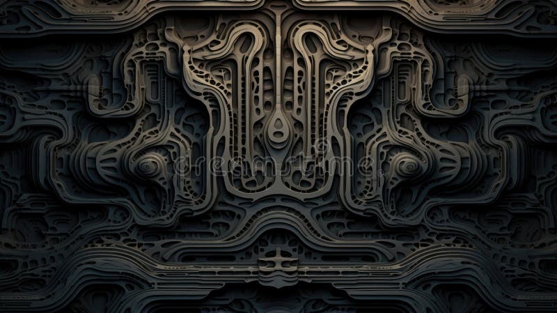 Abstract Technical Circuit Pattern Background in Dark Tones. Stock ...