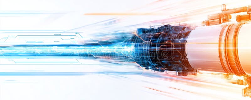 Abstract Technical Drawing of Engine or Pump, Showcasing Dynamic Motion ...