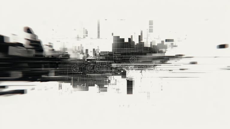 Abstract Technical Glitch Visual of Faulty Electronics and Complex ...