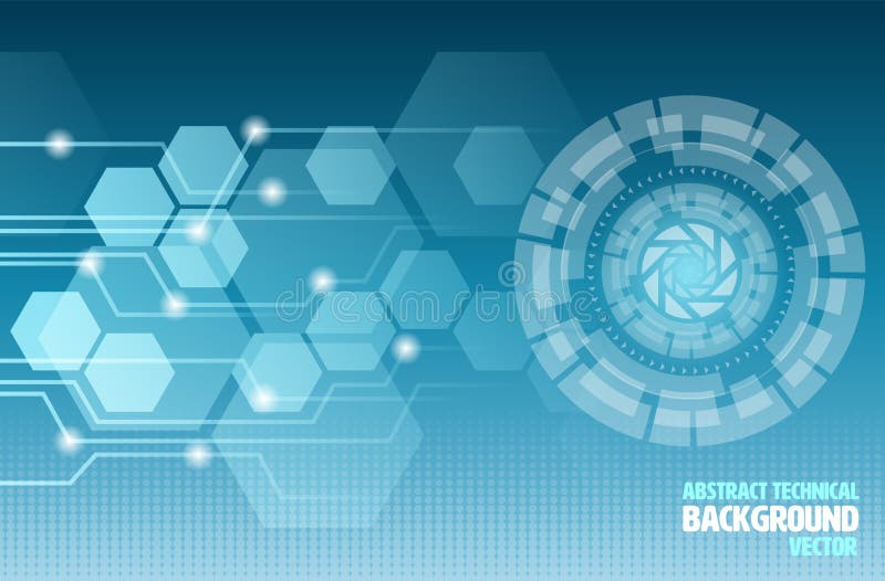 Abstract Technical Illustration and Blue Background Stock Vector ...
