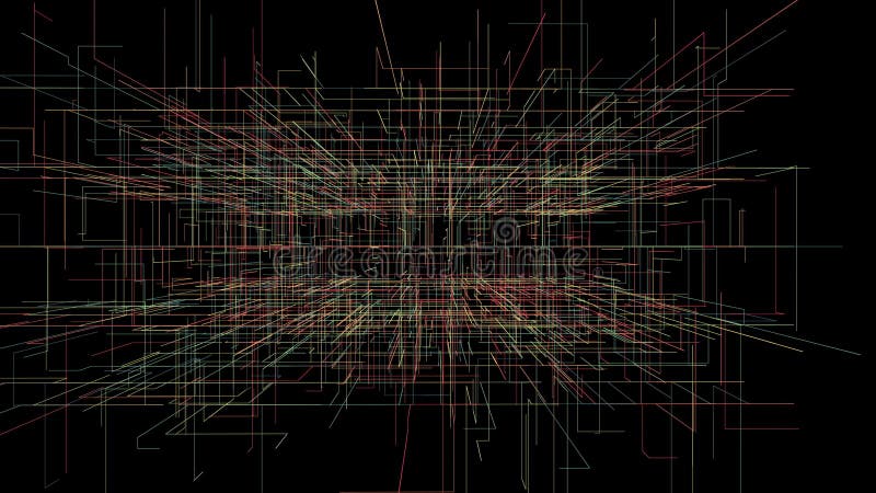 Abstract Techno Background. White Lines on Black Background Abstract ...