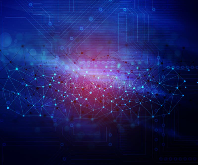 3D Techno Background with Low Poly Plexus Design Stock Illustration ...