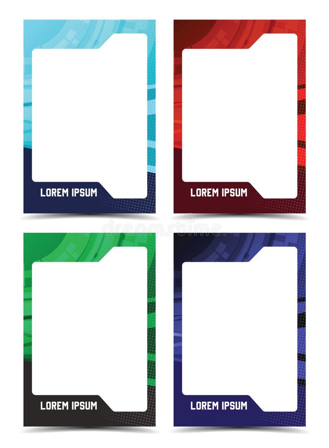 Abstract Techno Background Picture Frame Card Template Stock Vector ...