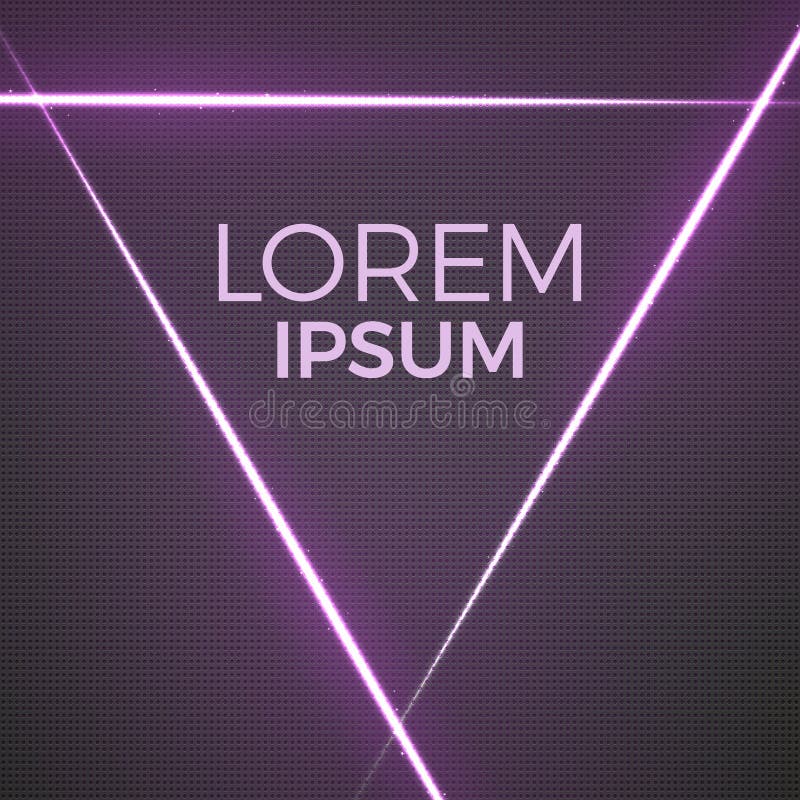 Abstract Techno Background. Purple Laser Beams With Particles. Glowing ...