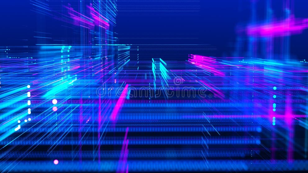 Abstract Techno Background. Three-dimensional Composition of ...