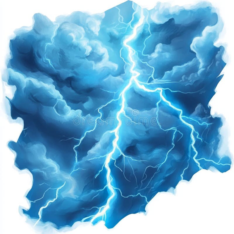 Abstract Techno Blue Electric Lighting Effect Isolated on Transparent ...