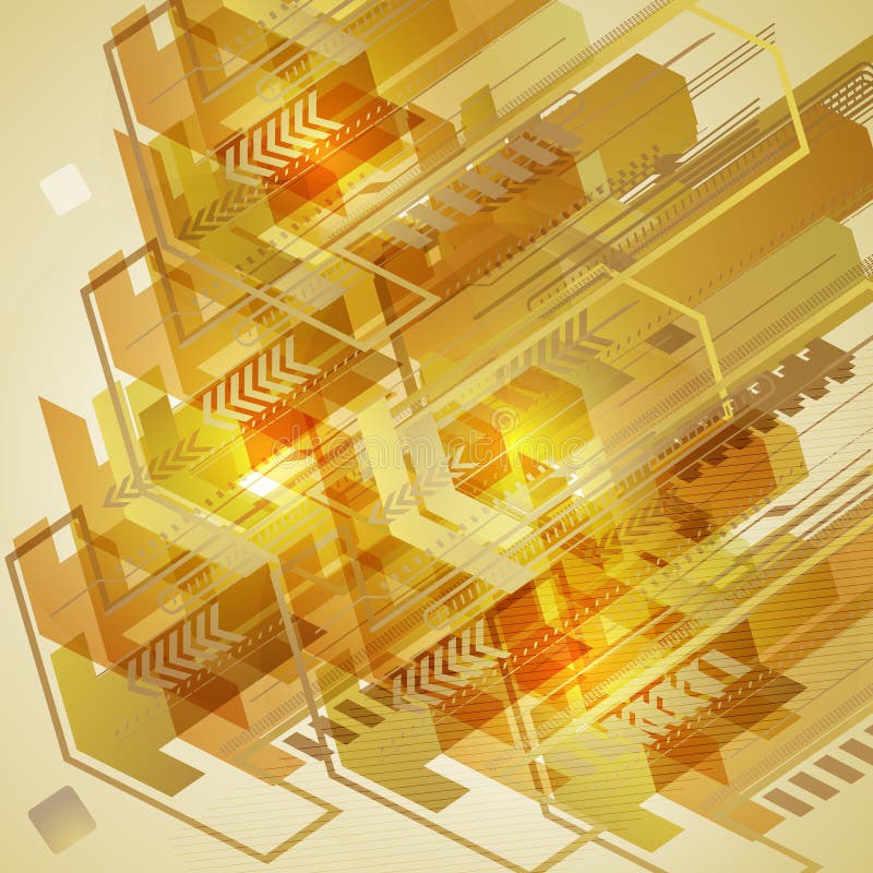 Abstract Techno Design with Arrows. Stock Vector - Illustration of ...