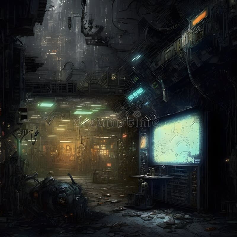 Abstract Techno Noire Background, Neural Network Generated Art Stock ...