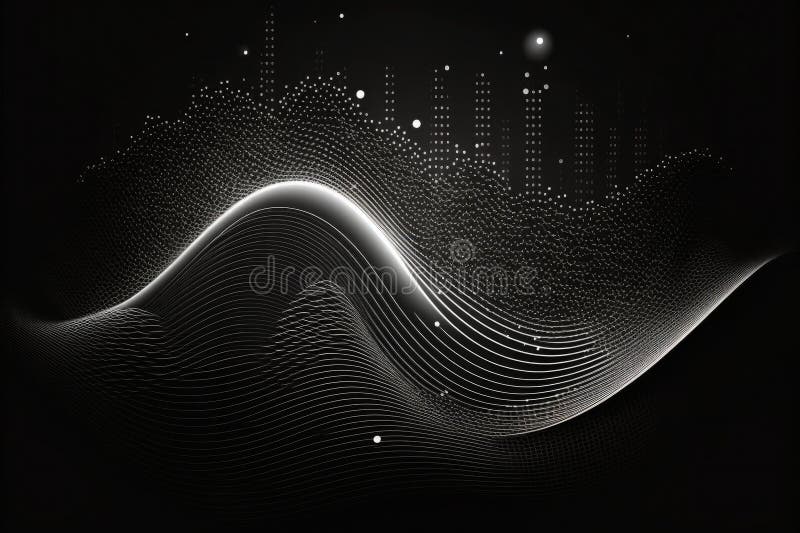 Abstract Shiny Waves with Moving Lines and Shining Particles. Design ...