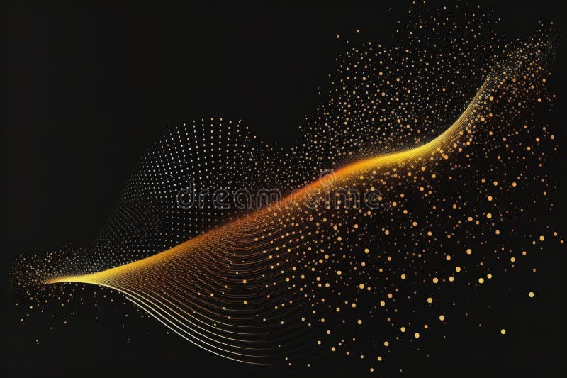 Abstract Shiny Waves with Moving Lines and Shining Particles. Design ...