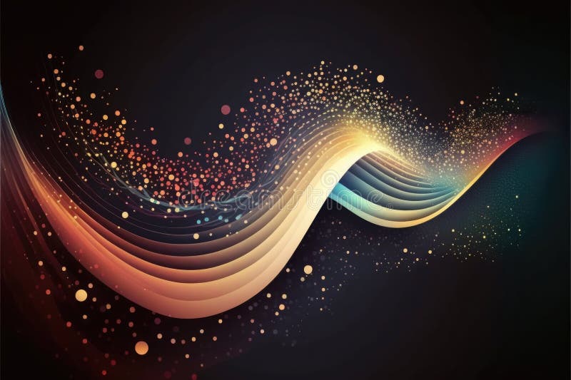 Abstract Shiny Waves with Moving Lines and Shining Particles. Design ...
