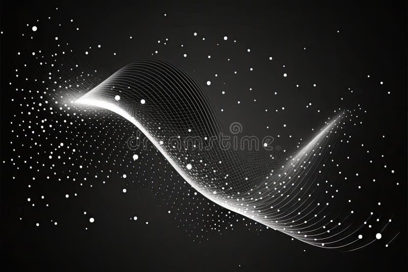 Abstract Shiny Waves with Moving Lines and Shining Particles. Design ...