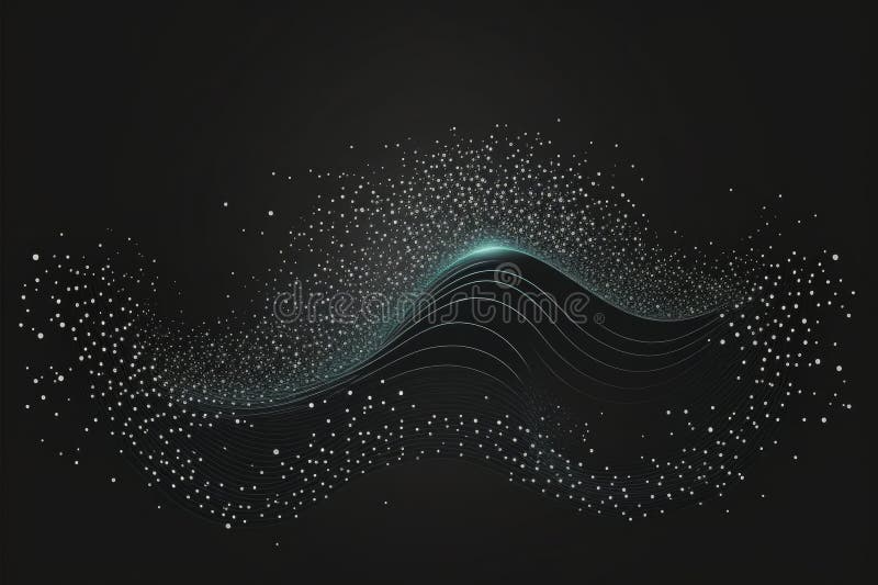 Abstract Shiny Waves with Moving Lines and Shining Particles. Design ...