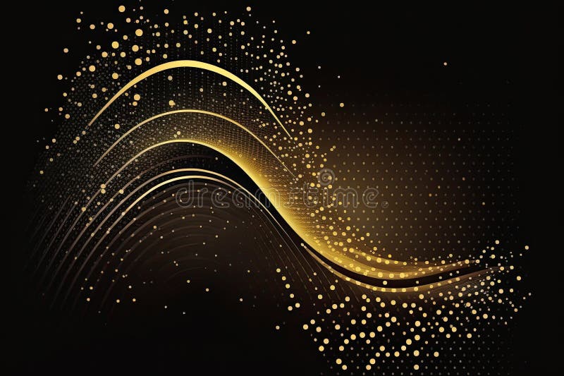 Abstract Shiny Waves with Moving Lines and Shining Particles. Design ...