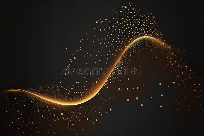 Abstract Shiny Waves with Moving Lines and Shining Particles. Design ...