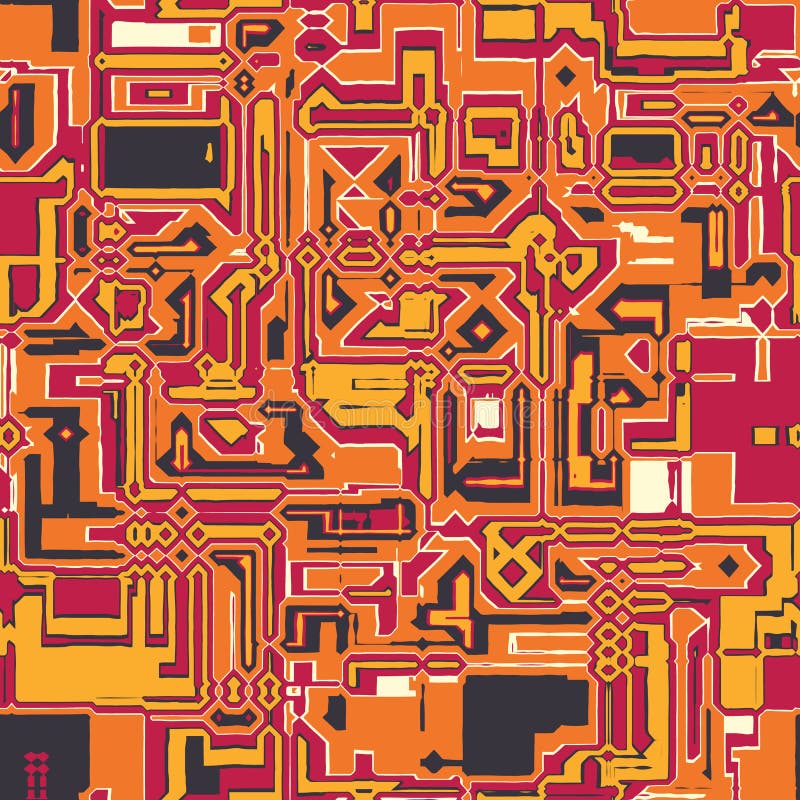 Abstract Techno Structure - Seamless Vector Pattern Stock Vector ...