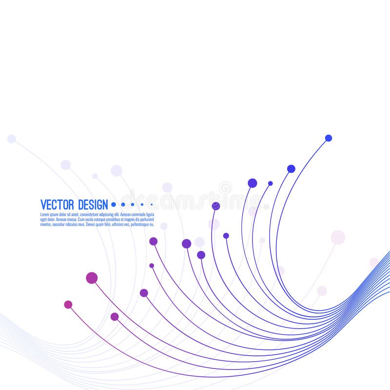 Techno Vector Abstract Background with Soft Lines Stock Vector - Illustration of concept, liquid ...