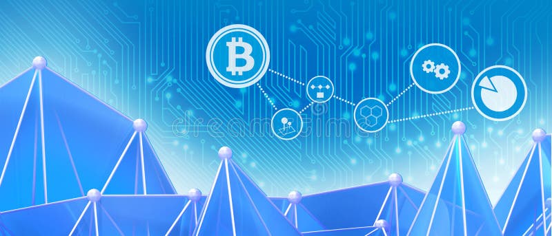 Abstract Technological Background Block Chain Technology Network ...