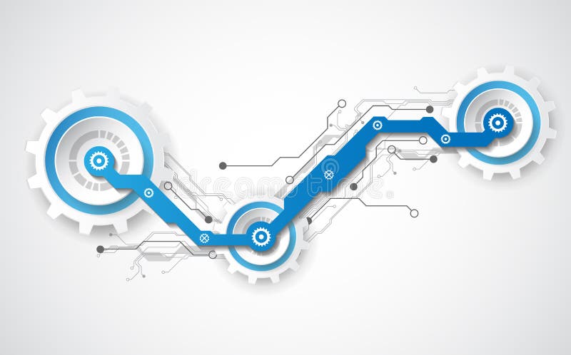 Abstract Technological Background Concept with Various Technology Elements. Illustration Vector ...