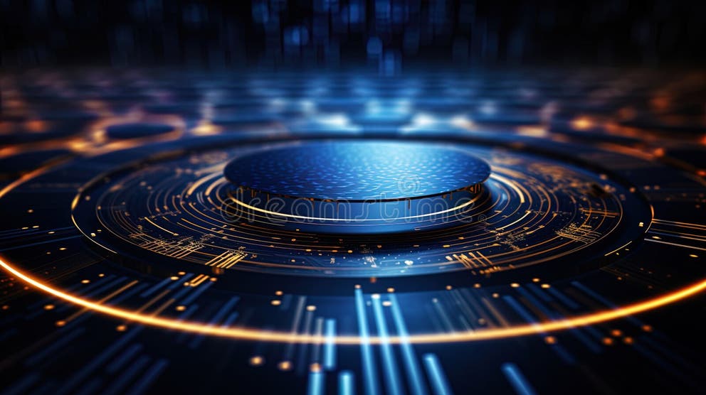 Abstract Technological Background with Digital Circles and Electronic ...