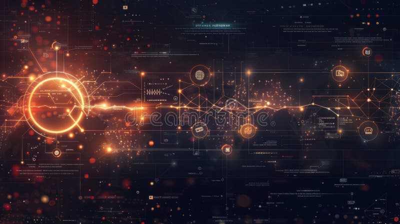 Abstract Technological Background with Digital Elements and Futuristic ...