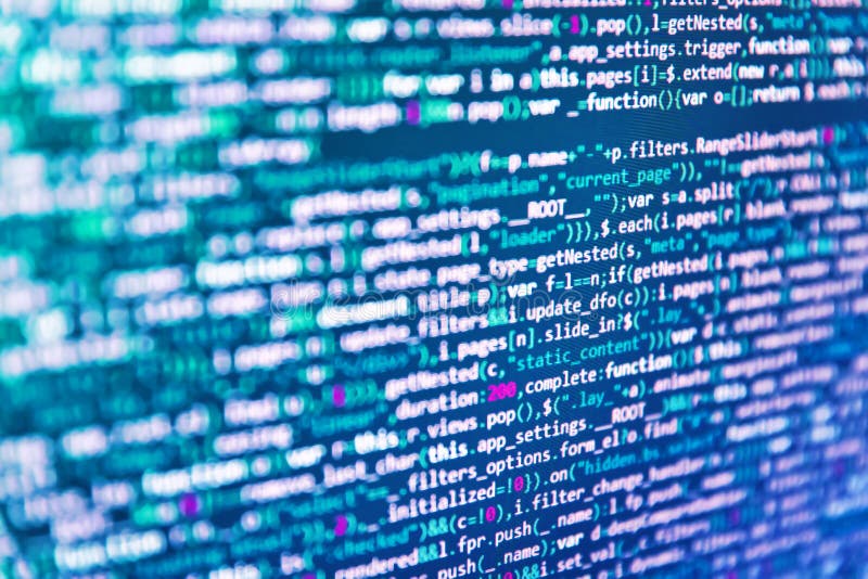 Abstract Technological Background With Digits And Lines Computer Script Coding Source Code On