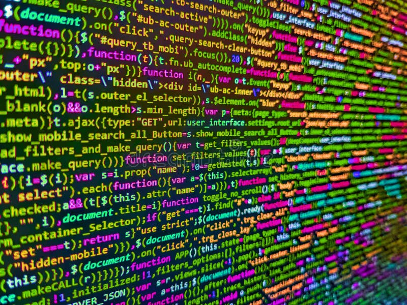 Abstract Technological Background With Digits And Lines Web Developer Programmer Monitor Screen