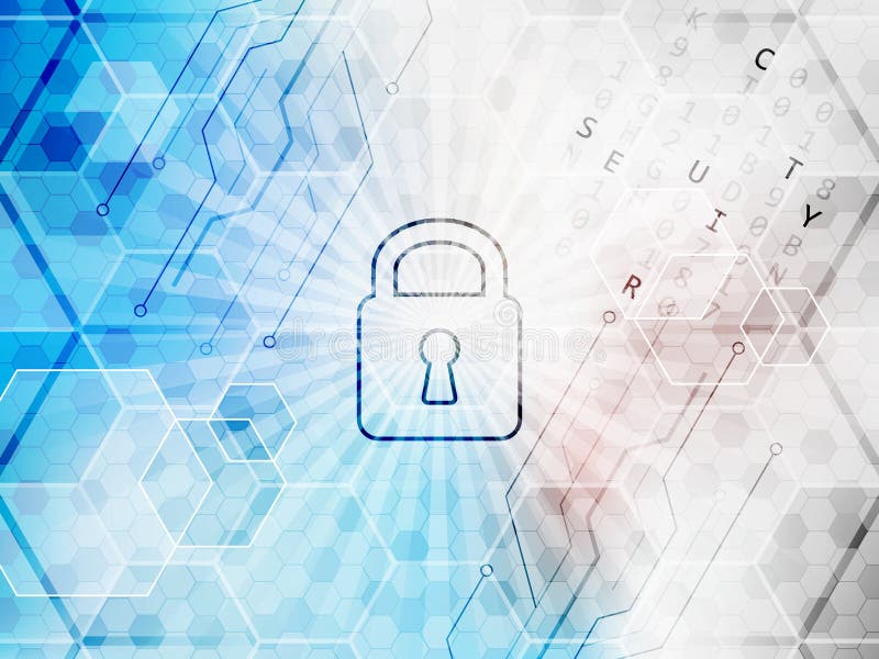 Abstract Technological Background With Global Security Concept. Lock ...