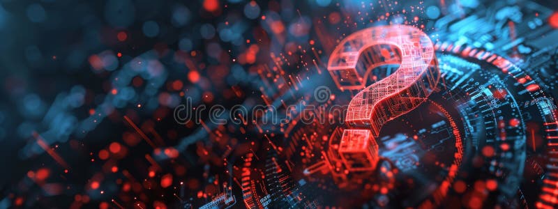 Abstract Technological Background with Question Mark Symbol Stock ...