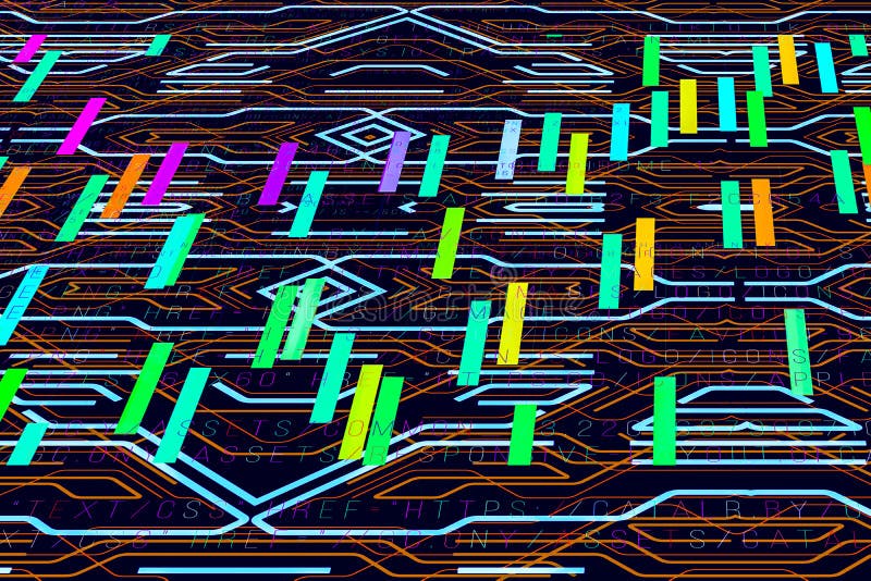 Abstract Technological Background in Vibrant Colors with a Digital Code ...