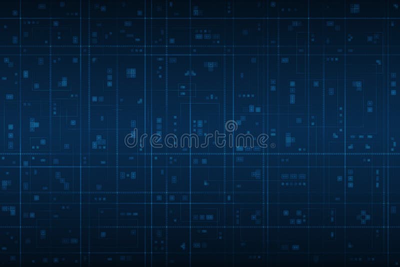 Abstract Technological Blue and White Background. Blueprint ...