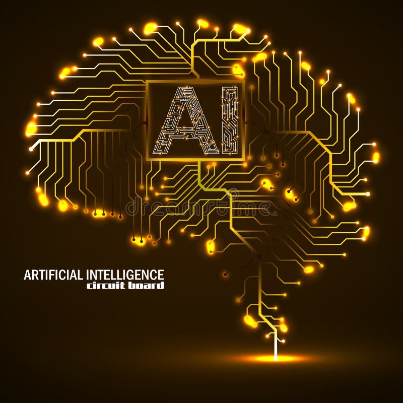 Abstract Technological Brain with Artificial Intelligence. Neon Circuit ... Abstract Technological Brain with Artificial Intelligence. Neon Circuit ...