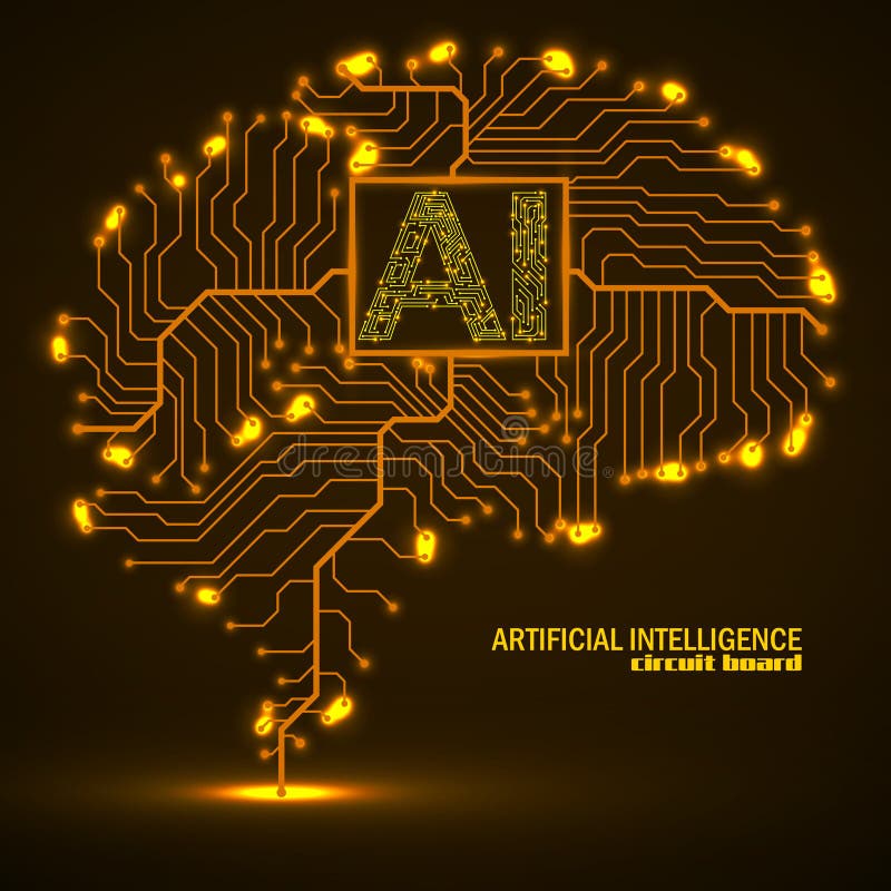 Abstract Technological Brain with Artificial Intelligence. Neon Circuit ... Abstract Technological Brain with Artificial Intelligence. Neon Circuit ...