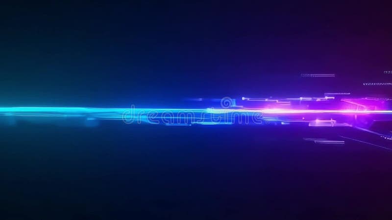 Abstract Technological Dark Blue Background, Moving Lines and Glow ...