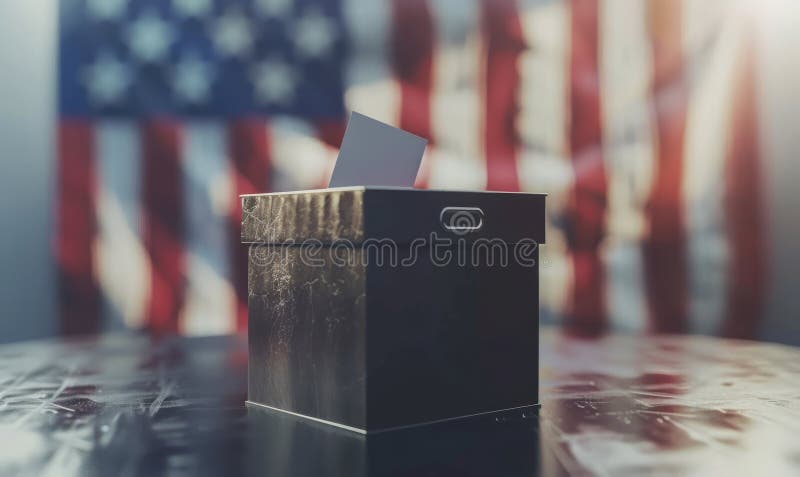 Abstract Technological Digital USA Flag, Ballot Box, Template ...
