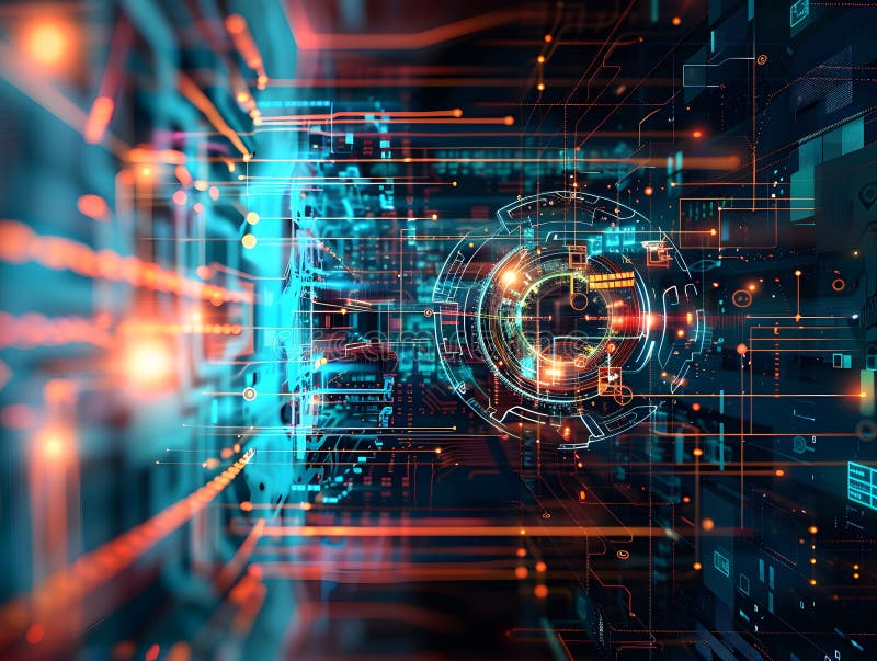 Abstract Technological Fusion Artistic Digital Background - Innovation ...