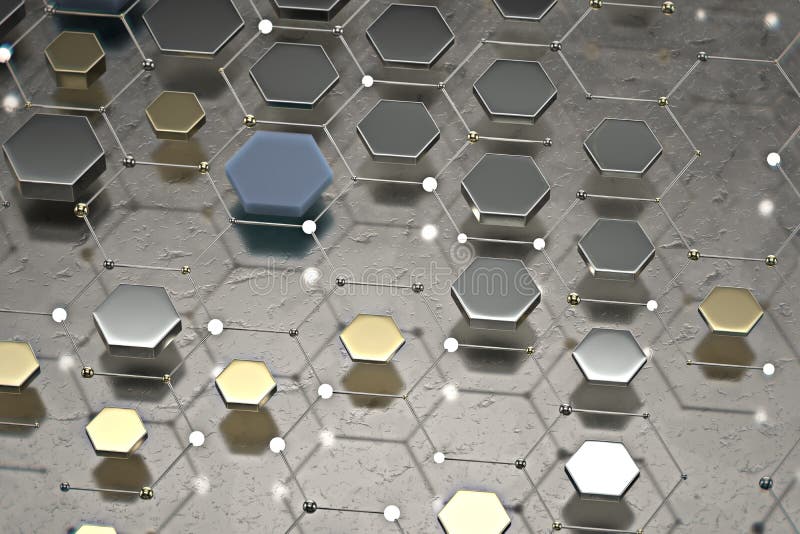 Abstract Technological Hexagonal Background. 3d Stock Illustration ...