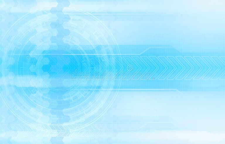 Abstract Technological Hud Blue and White Background Stock Illustration ...