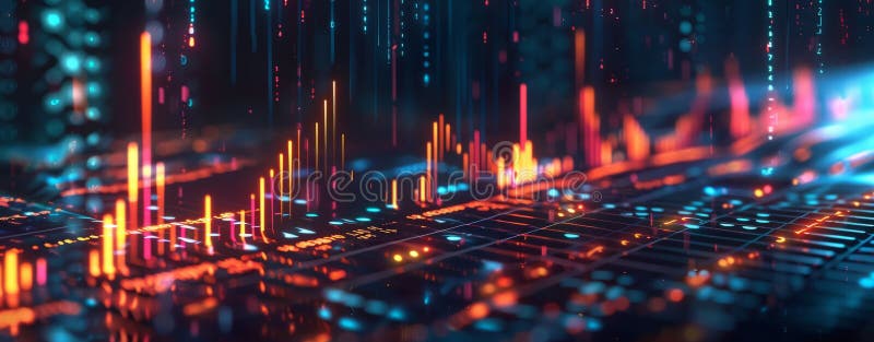 Abstract Technological Landscape Featuring Elements of Augmented ...