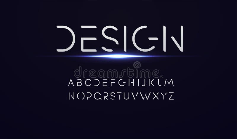 Abstract Technology Alphabet Fonts. Typography Technology Digital Font ...