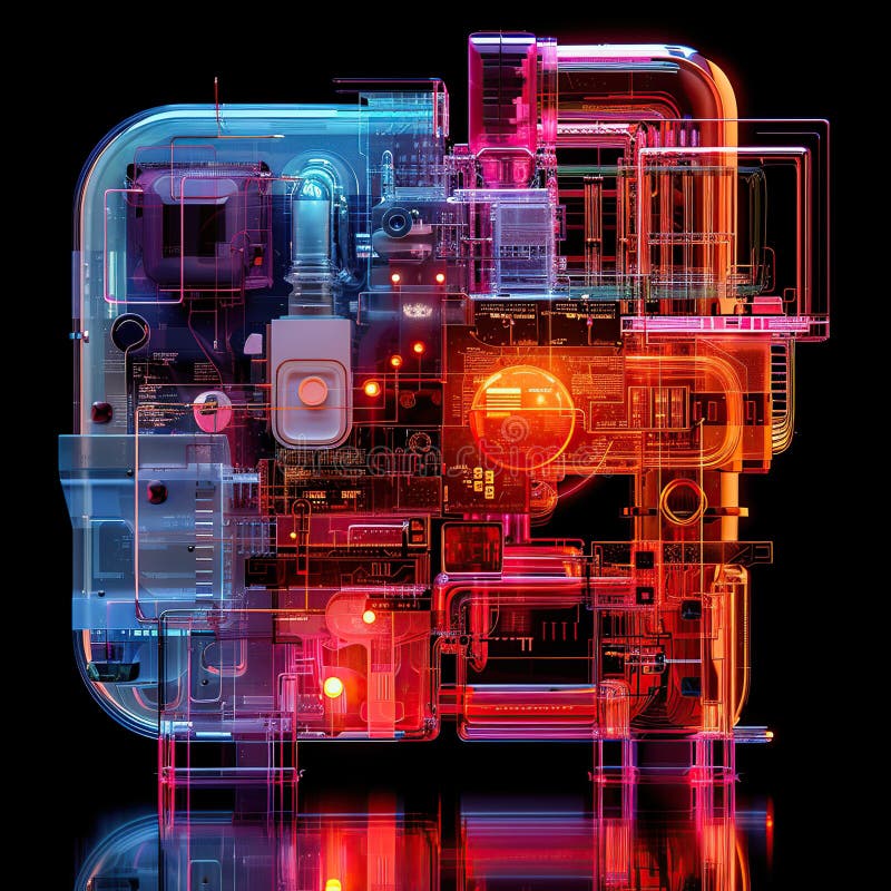 Abstract Technology Artwork Stock Illustration - Illustration of modern ...