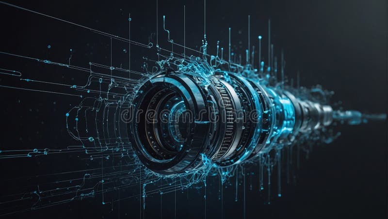 On Abstract Background, a Detailed 3D Model of a New Technological ...