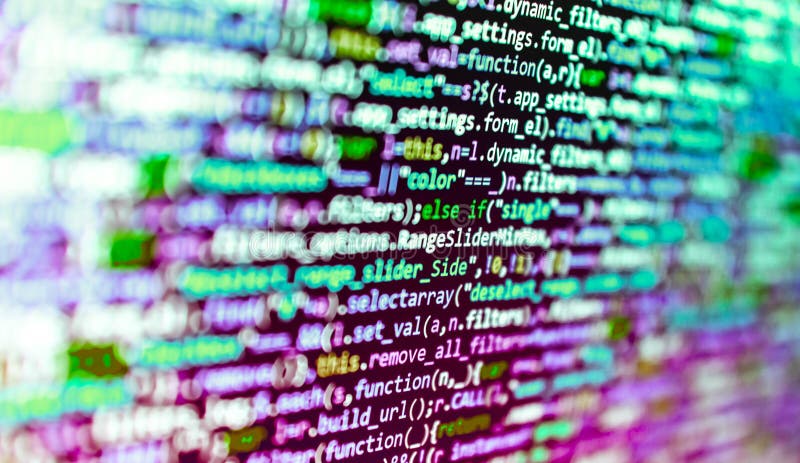 Cyber Space Concept. it Business. Programming Code on Computer Monitor. Server Complexity ...