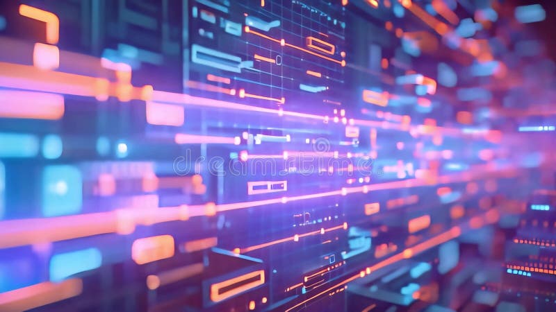 Abstract Technology Background With Binary Code Complexity Cyber Network Communication Stock