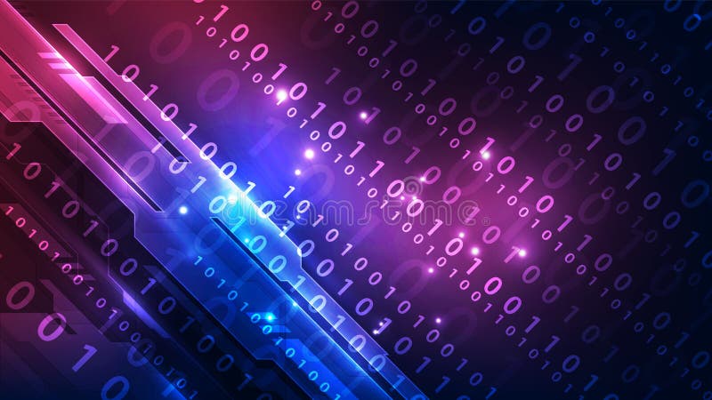 Abstract Technology Background with Binary Code. Vector Illustration for Your Design Stock ...